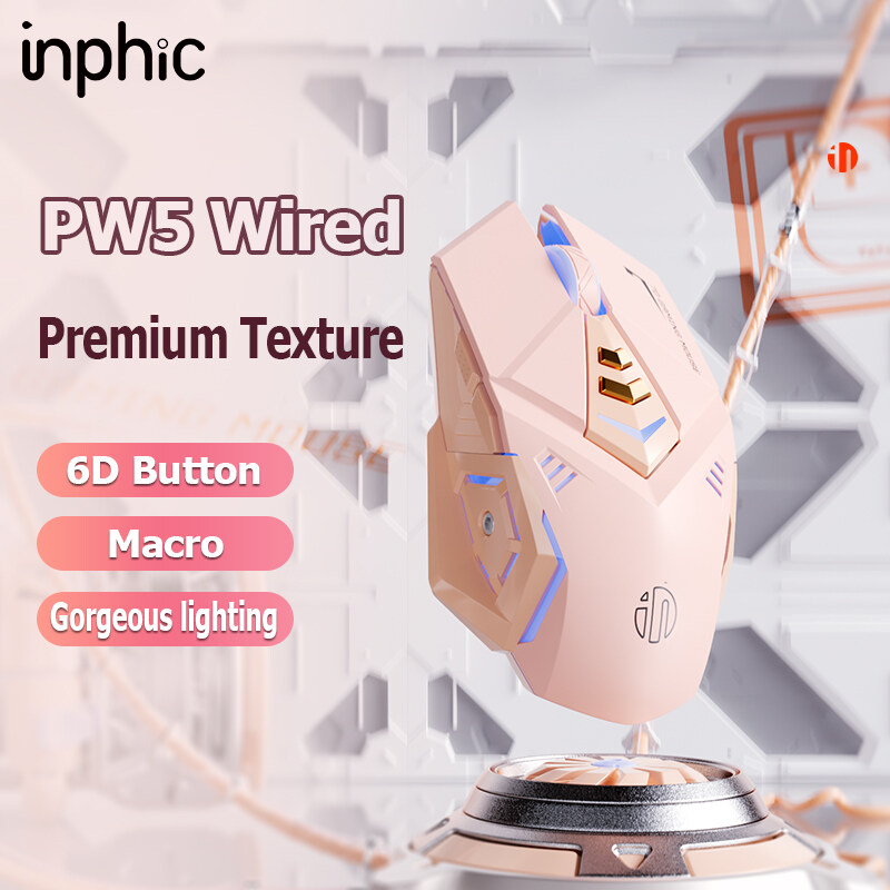 【Valentine's Day】INPHIC PW5P Mechanical Wired Gaming Mouse with RGB ...
