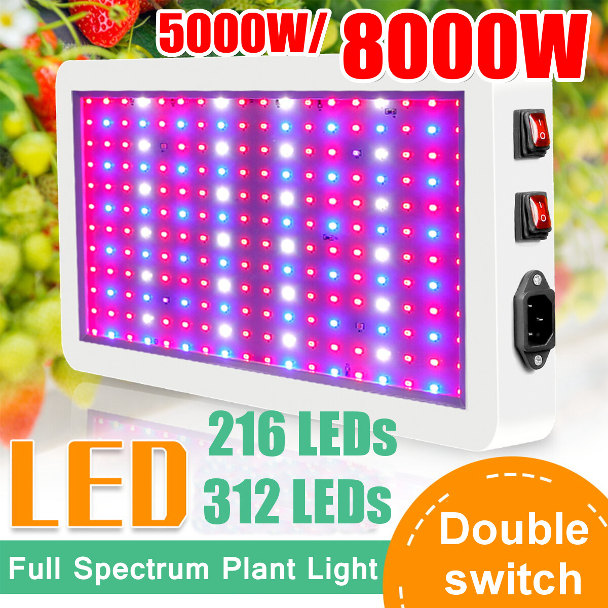 8000W/5000W LEDพืชสเปกตรัมเต็มUV Grow Lightโคมไฟผักสำหรับพืชไฮโดรพอนิก ...