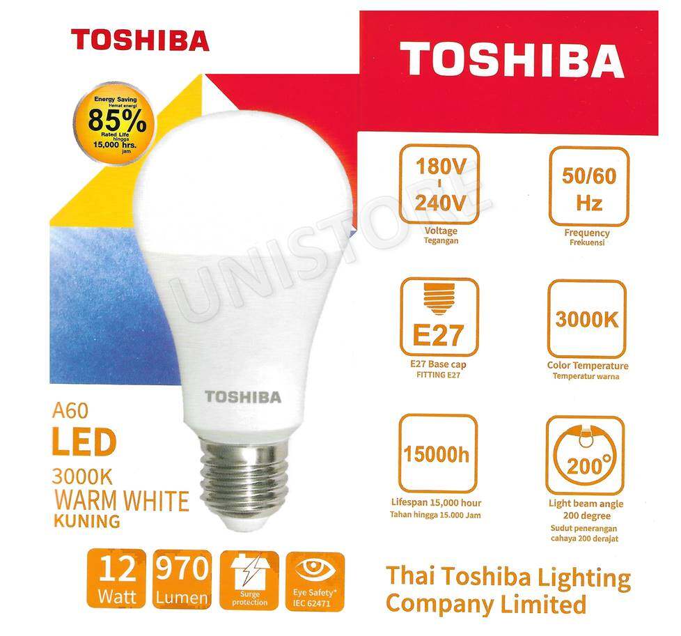 Toshiba LED A Bulb 5w / 7w / 9w / 12w E27 LED Bulb (Daylight / Cool ...