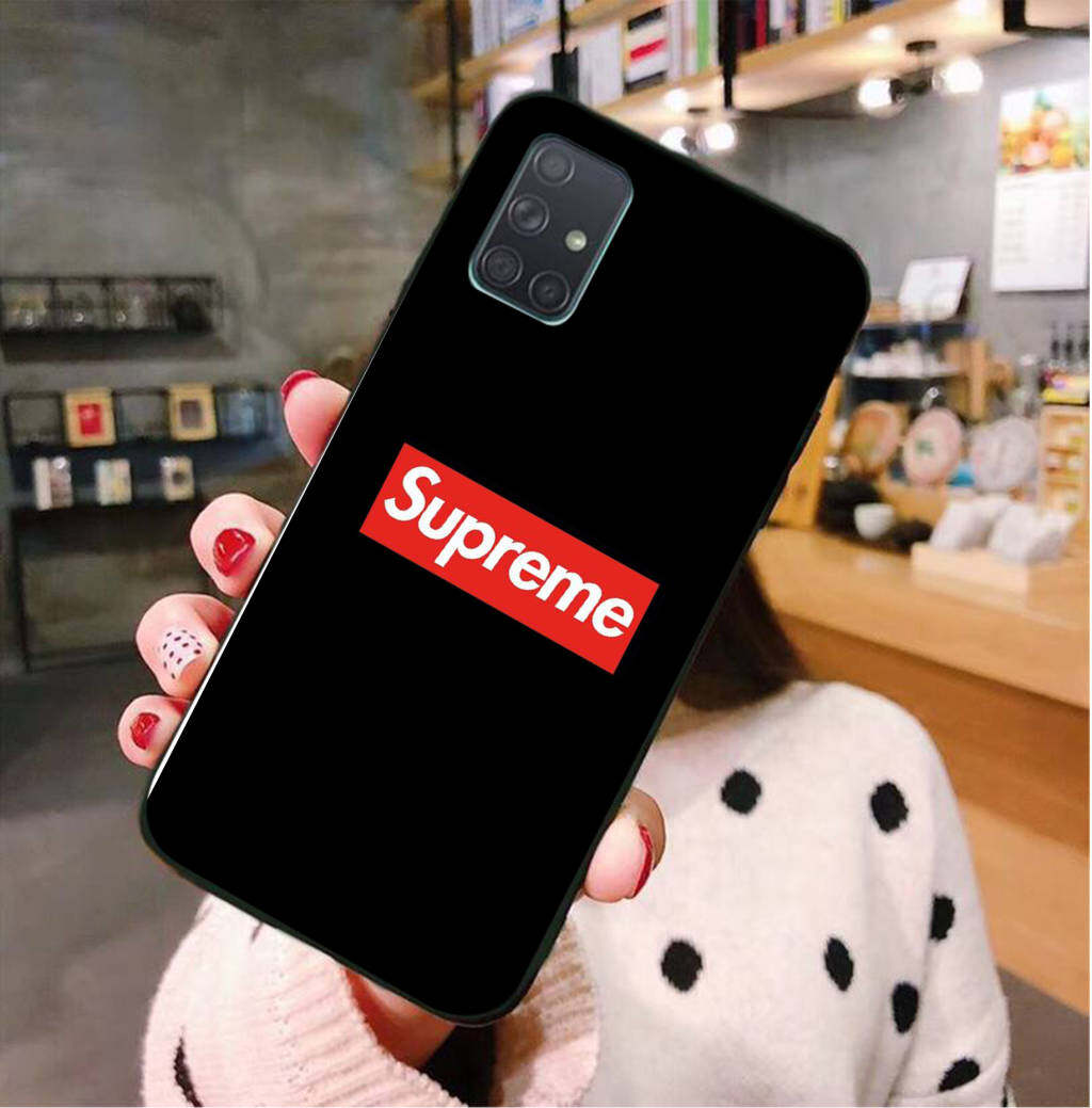 แนวโน้ม Supreme ซิลิโคนเคสโทรศัพท์สำหรับ Samsung Galaxy A10 A10S A20 ...