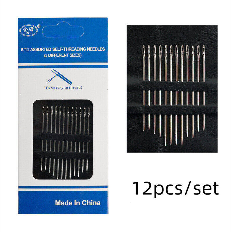122436Pcs Self-Threading Sewing Needles Stainless Steel Quick Automatic ...