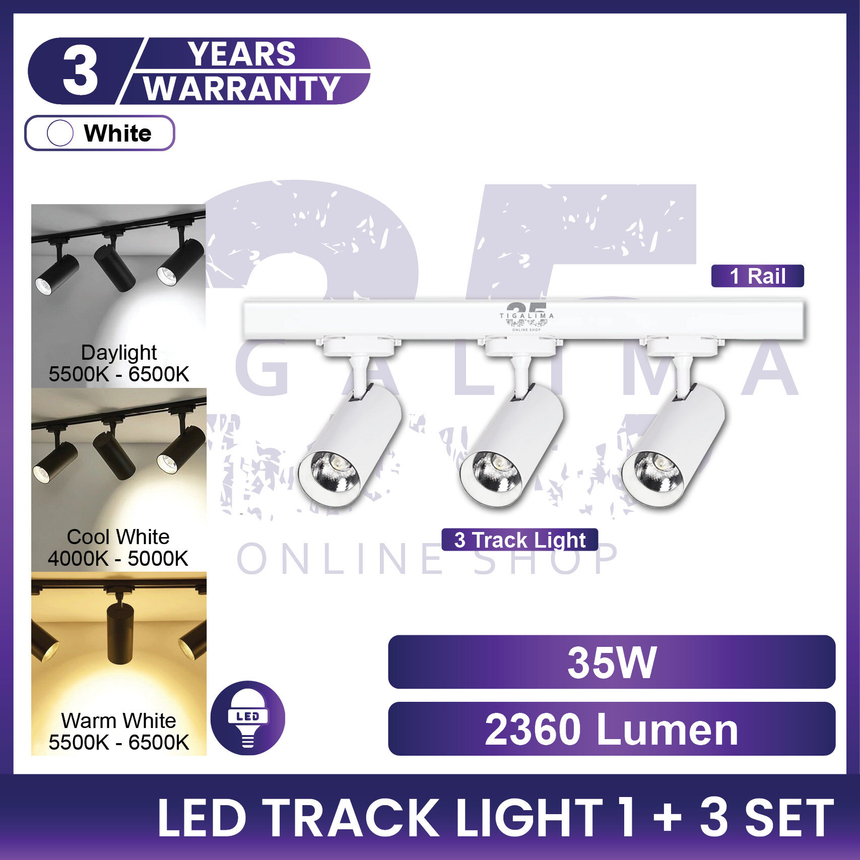 [SET] DECOR LED Track Light 7W/12W/20W/35W LED Spotlight Ceiling Track ...