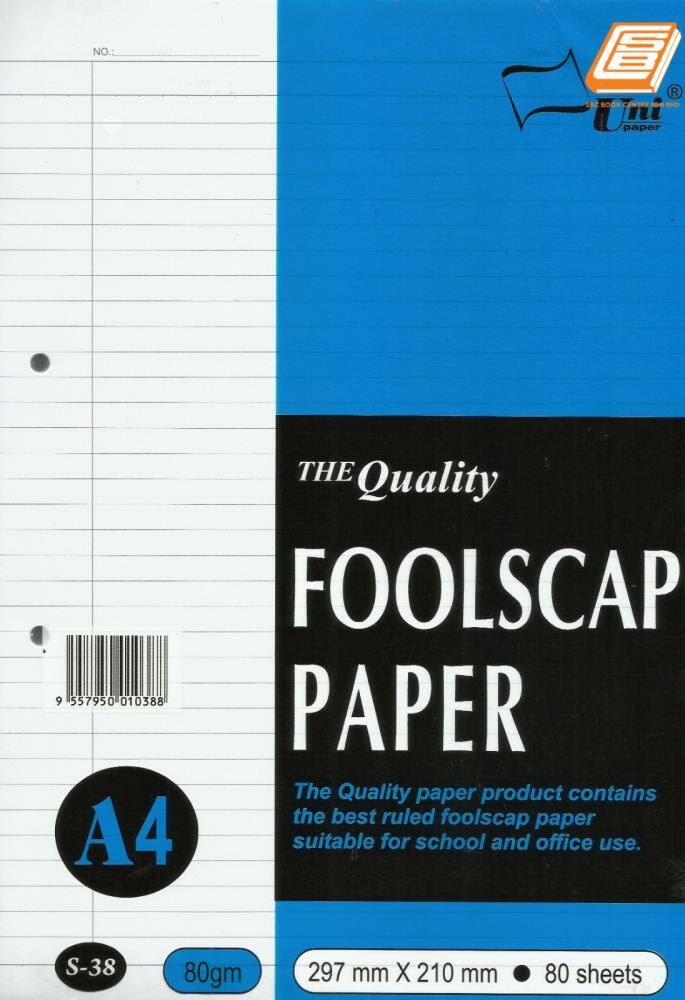 FOOLSCAP PAPER A4 SIZE 80gsm 80 s Lazada