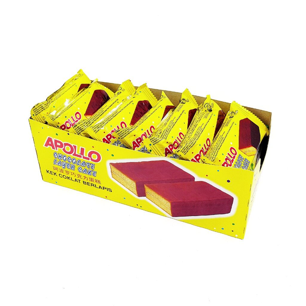 APOLLO Original Chocolate Pandan Cocoa Layer Cake 18G X 8 | Lazada