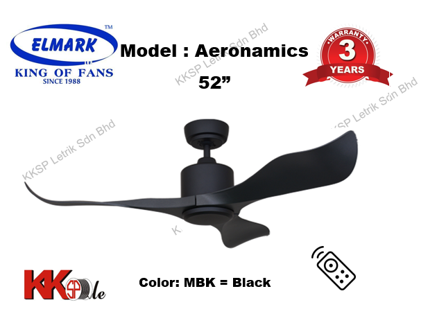 (DC moter) Elmark 52" Aeronamic DC Motor Fan Elmark DC fan kipas motor ...