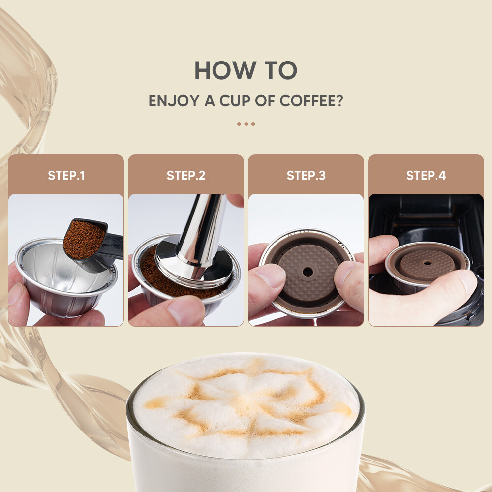 i CafilasHLB21 Reusable Coffee Capsule Food Grade PP Refillable Pods ...