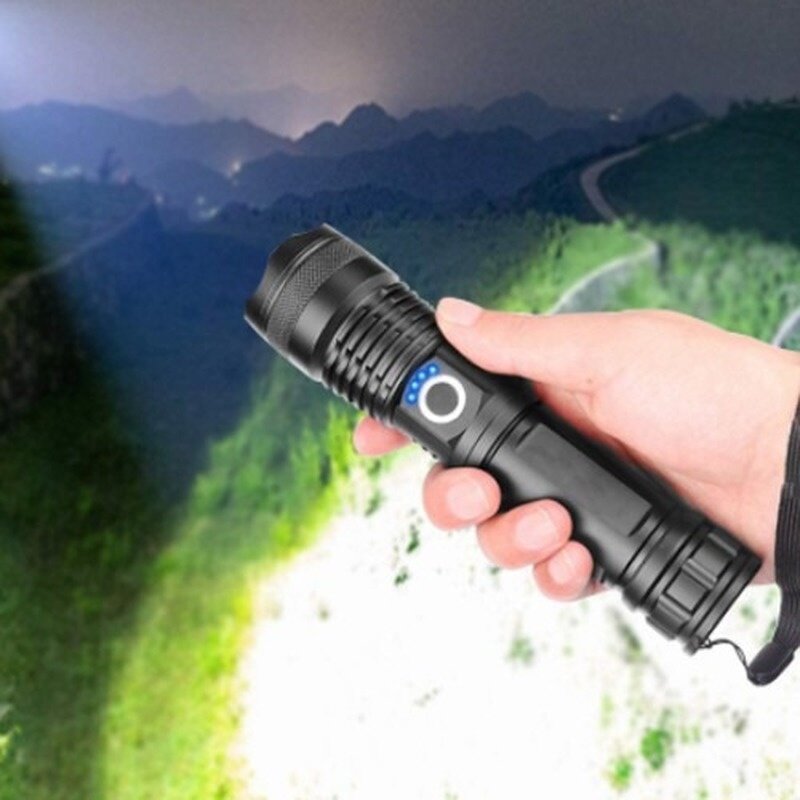 XHP50 50000 Lumens Led Torch Light Rechargeable LED Flashlight USB Zoom ...