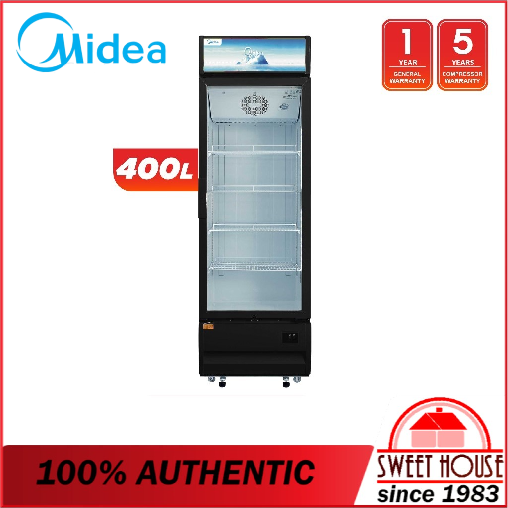 MIDEA CHILLER SHOWCASE MSC-418BE (400L) R600A ECO FRIDGE REFRIGERATOR ...
