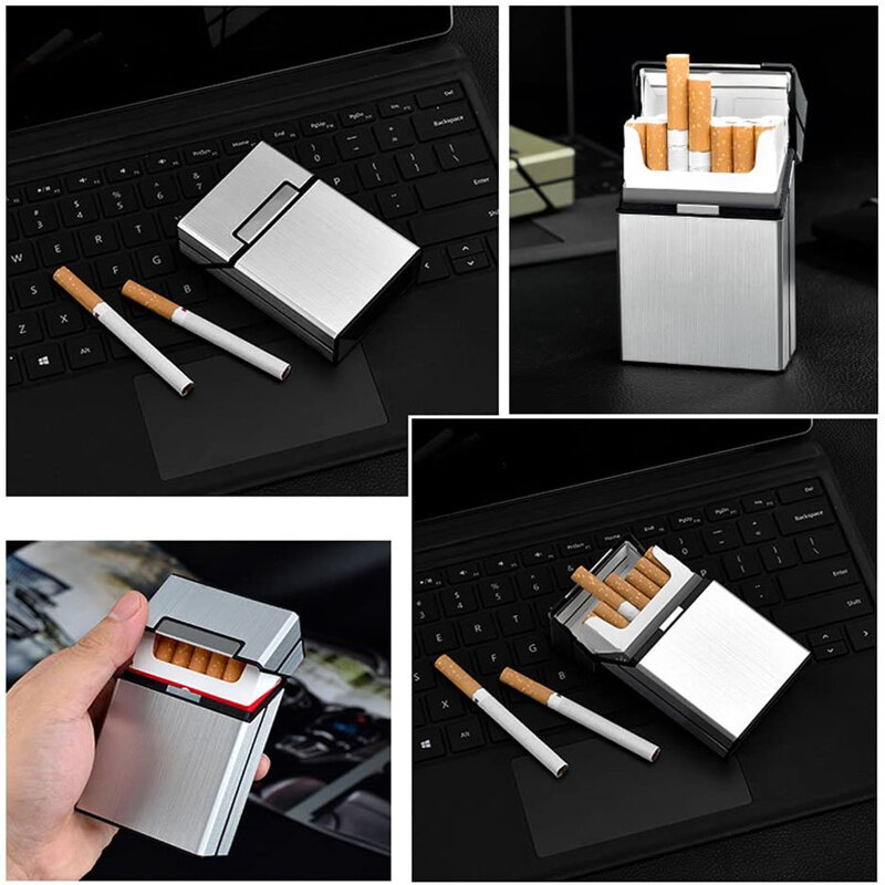 Light Aluminum Plastic Cigarett Case Tobaco Holder Pocket Cigarete Box ...