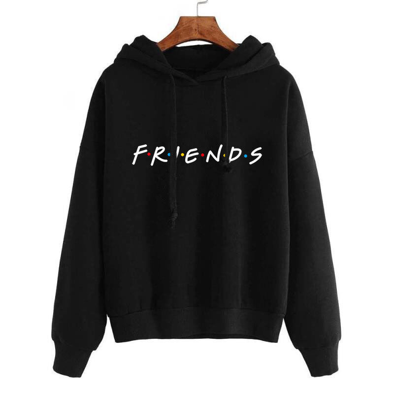 NICK Hooded Sweater For Women Plus Size Loose Hooded Solid Color Letter ...