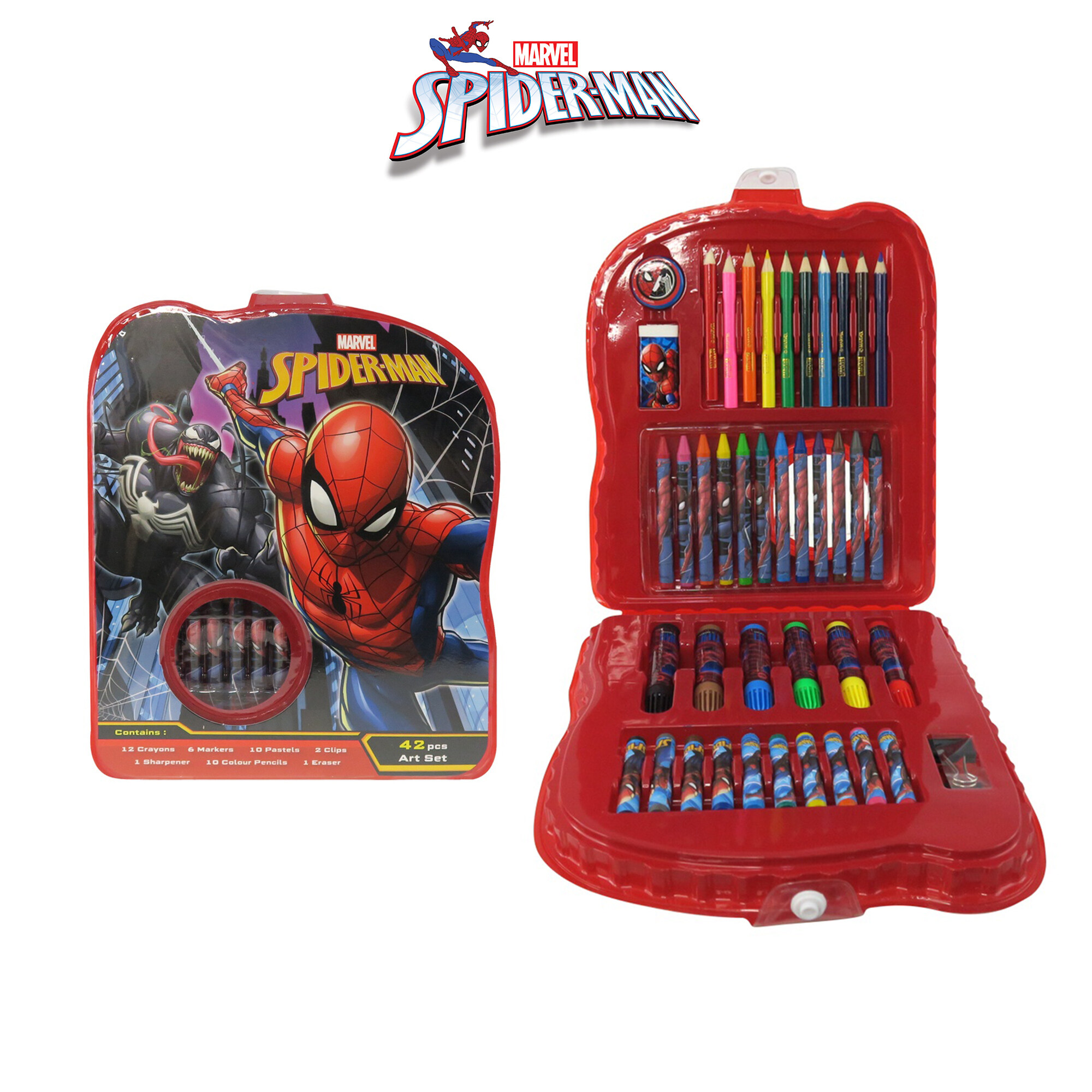 💪 New! Marvel Spiderman Spider-man 42Pcs Art Set / Set Seni / Warna ...