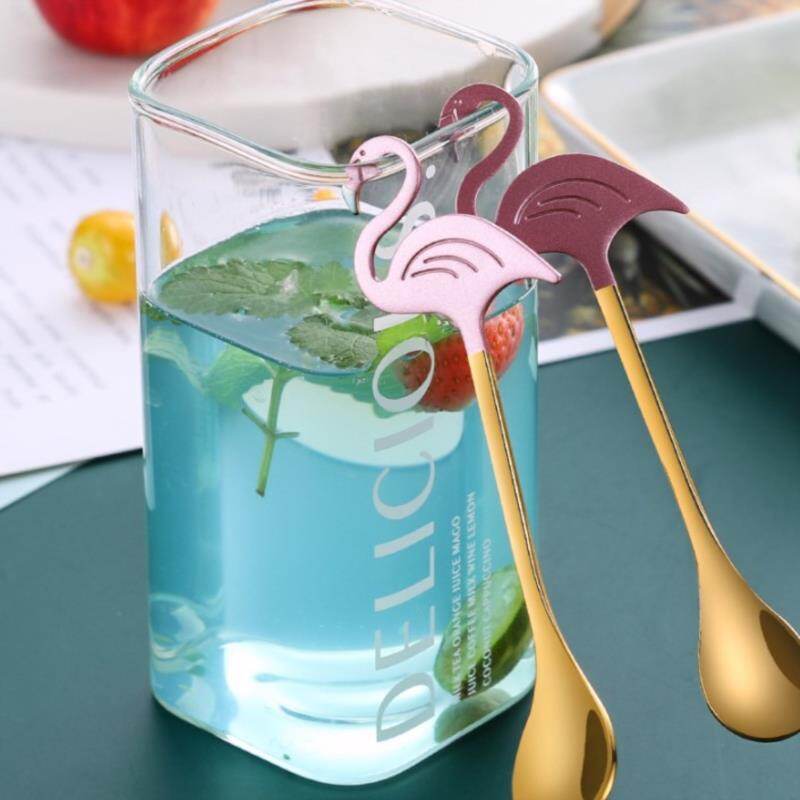 Stainless Steel Flamingo Coffee Scoop Tableware Cute Teaspoons Stirring ...