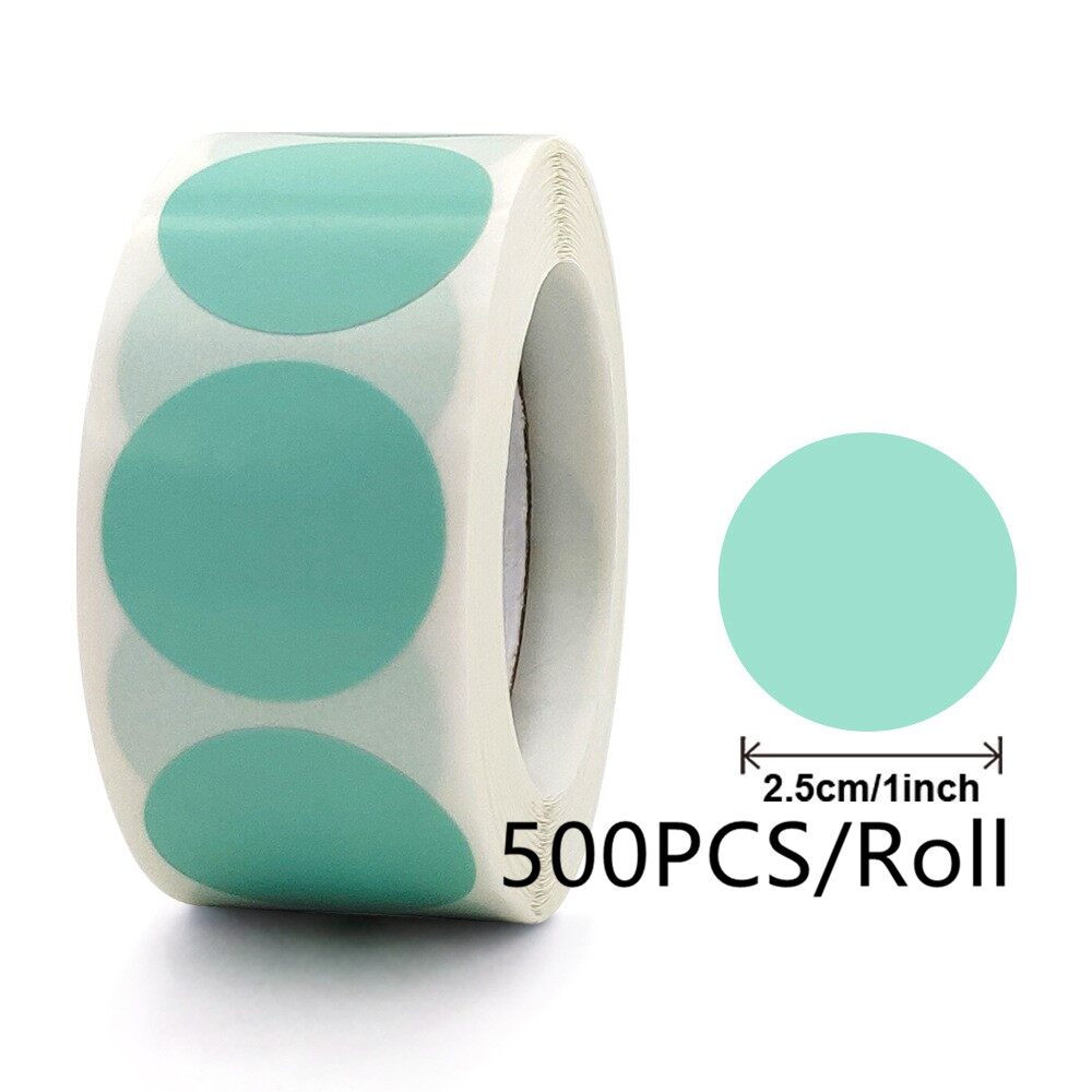 1Inch 500Pcs/Roll Round Chroma Label Color Code Dot Labels Stickers 1 ...
