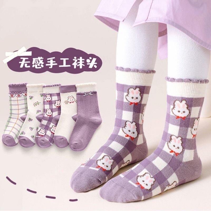 ถุงเท้าเด็กพร้อมส่ง 1เซ็ตมี 5คู่ เหมาะกับน้องประมาณ 6เดือน-10ขวบ ผ้าคอตตอน นุ่มๆ สีสันน่ารักสดใส ...