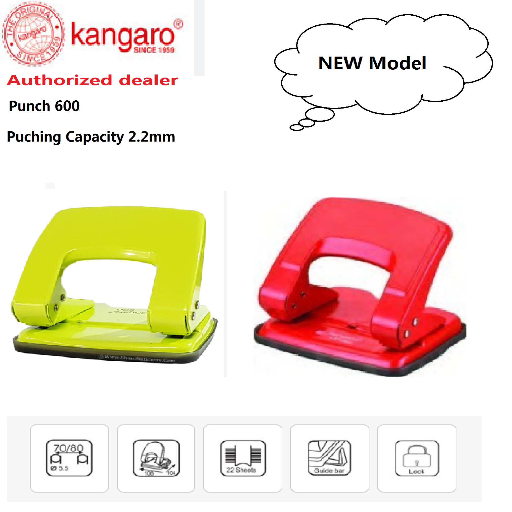 Kangaro Paper Punch Puncher 600 (New Model) Penebuk Lubang Kertas | Lazada