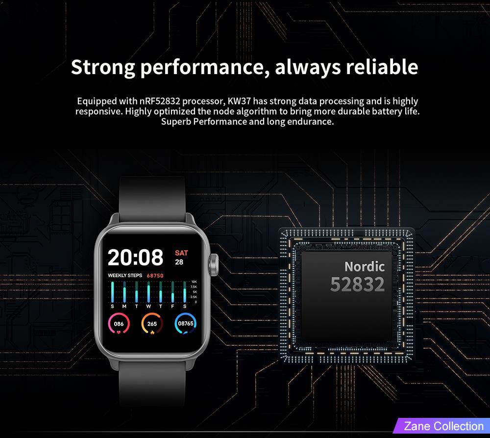 Zane Collection kw37 Smart Watch หน้าจอสี 1.3 นิ้วการตรวจสอบสุขภาพการ ...