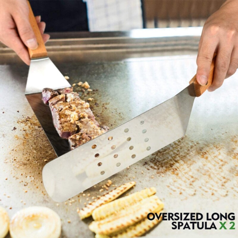 Stainless Steel Burger Spatula,Square Spatula Cooking Scraper Hamburger ...