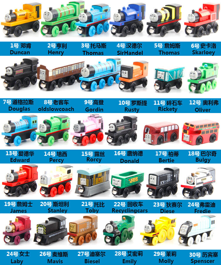 Thomas And Friends ชุดรถไฟไม้รถไฟแม่เหล็กไม้ของเล่นเด็กของขวัญเด็ก3-8ปี ...