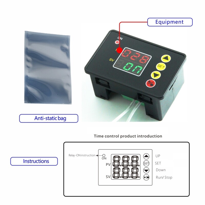 12V 24V 110V 220V LED Digital Display Time รีเลย์หน่วงเวลาสวิทช์ T2310 ...