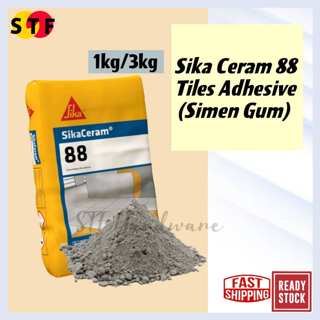 Sika Ceram 88 Cementitious Tile Adhasive / Simen Gum sika 1kg | Lazada