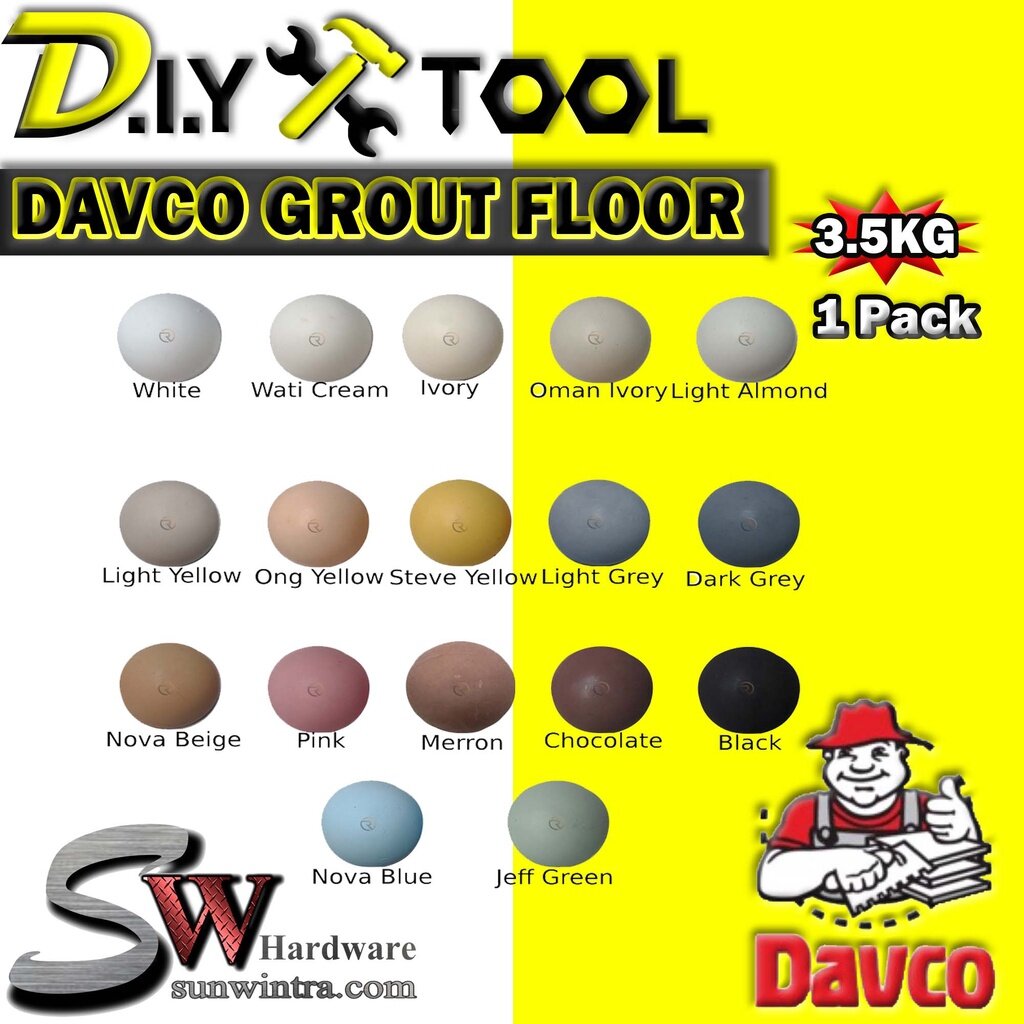 SW HARDWARE 3.5KG SIKA DAVCO Tile Grout Davcogrout Cement Wall Floor ...