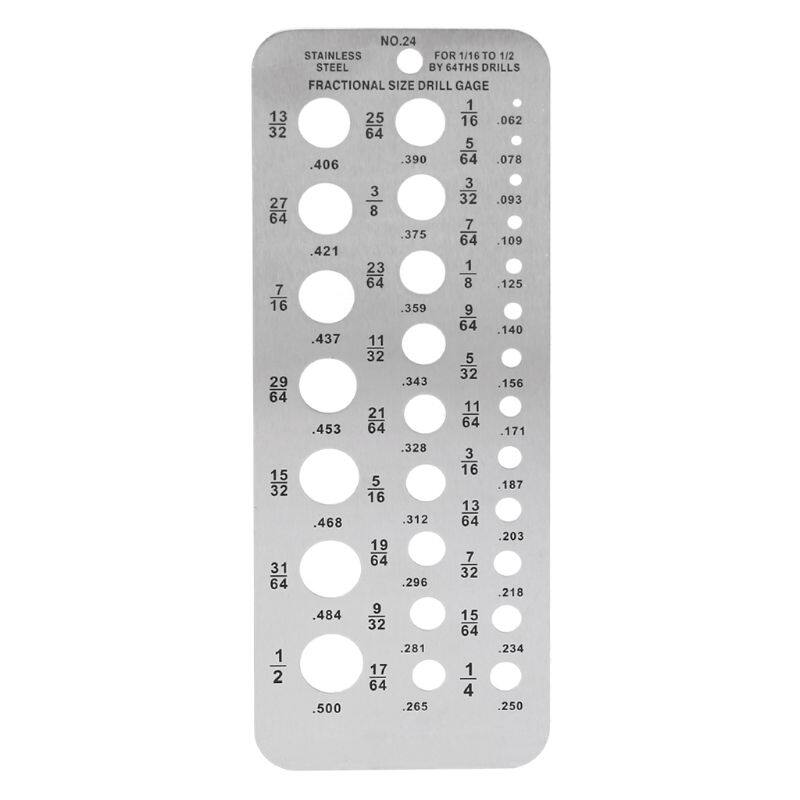 Stainless Steel Drill Gauges for 1/16 Inch to 1/2 Inch Size Bits Bolt ...