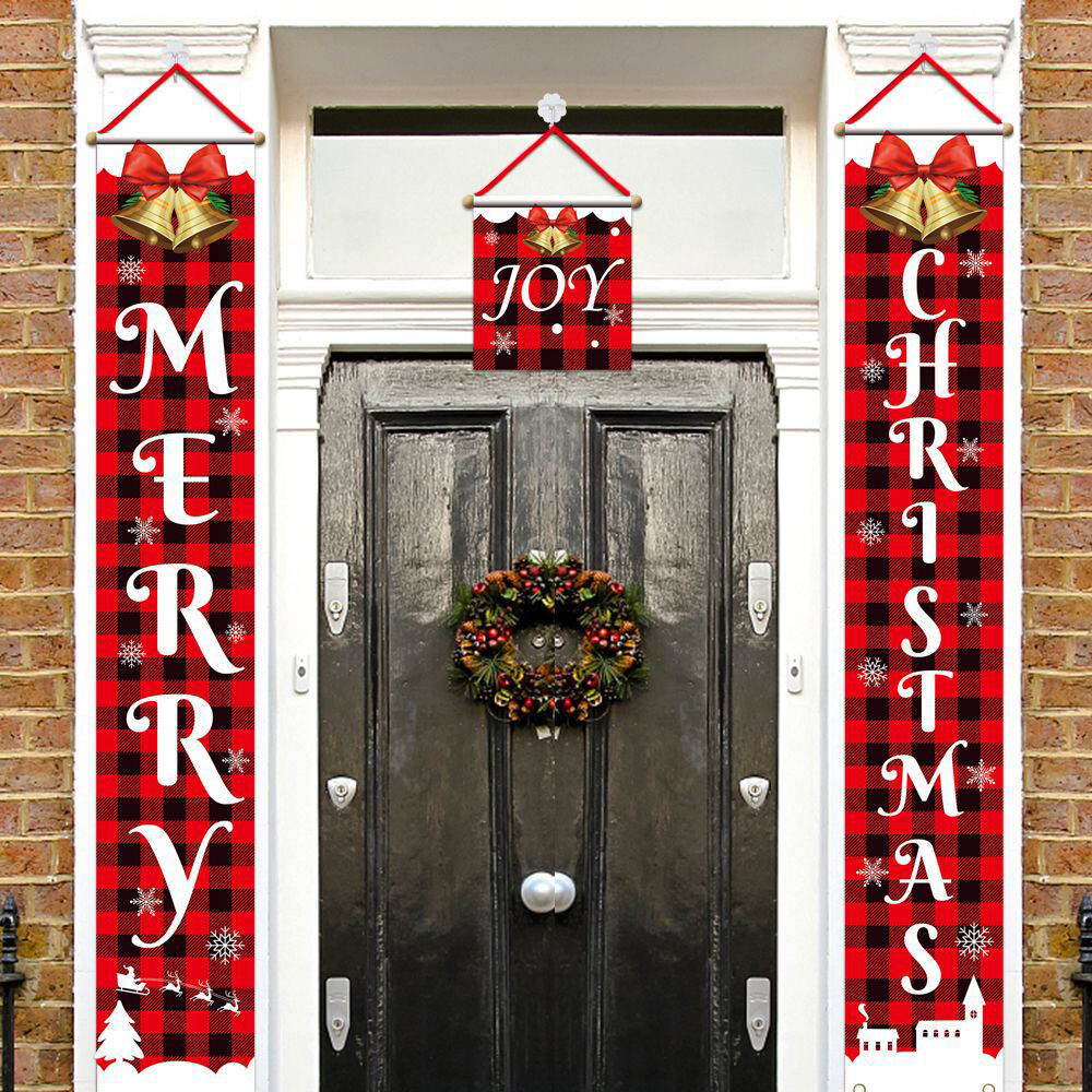 3pcs/set Merry Christmas Banner Door Couplet New Year Decor Hanging ...
