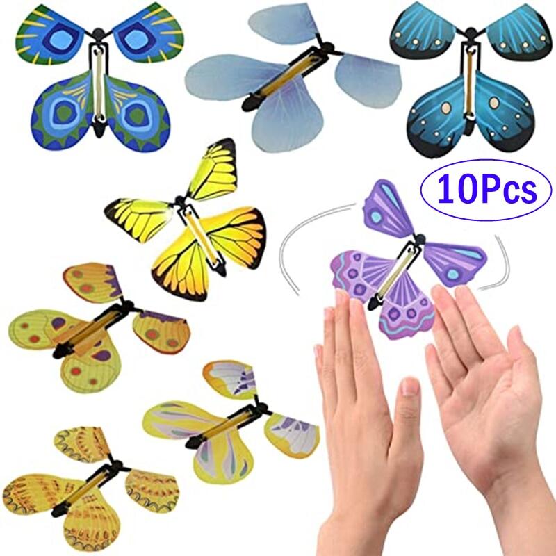 Magic Wind Up Flying Butterfly in The Book Rubber Band Powered Magic ...