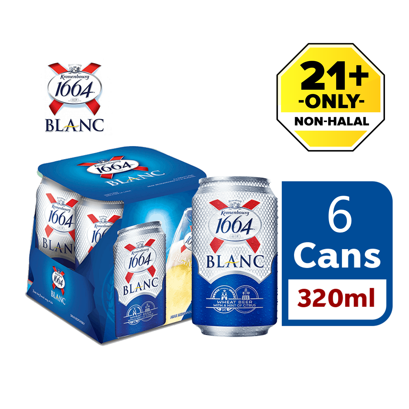 Kronenbourg 1664 Blanc Wheat Beer 320ML (6Can / 1Carton) | Lazada