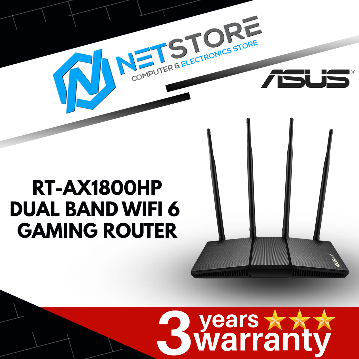 ASUS RT-AX1800HP DUAL BAND WIFI 6 GAMING ROUTER - RT-AX1800HP | Lazada