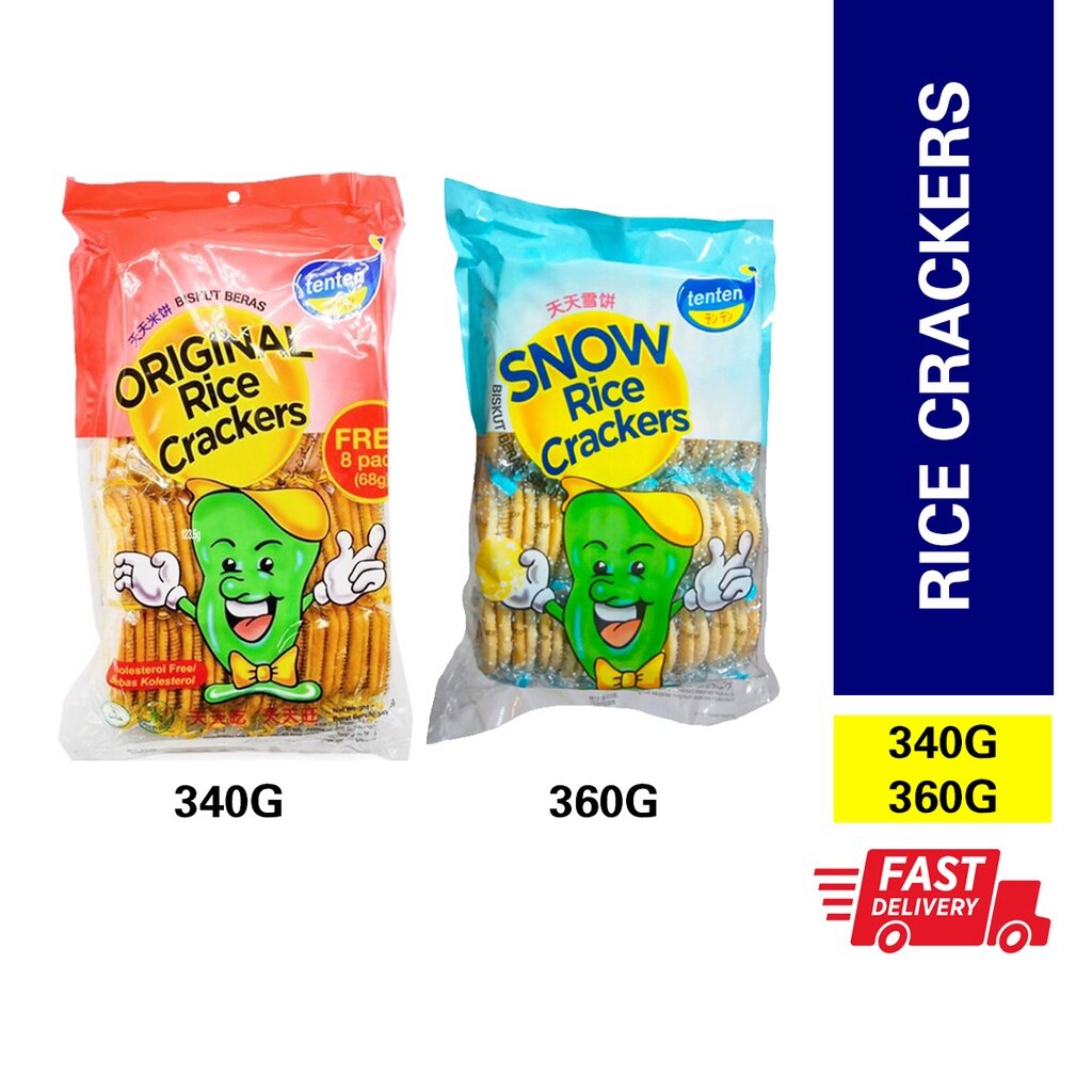 [340G/360G] Ten Ten Original Rice Crackers/Snow Rice Crackers天天米饼雪饼仙贝 ...
