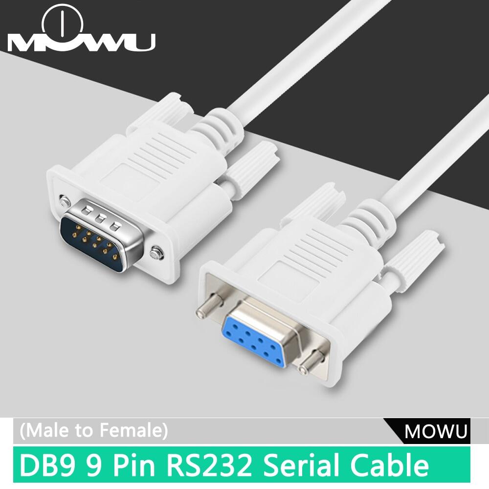 DB9 9 Pin ชายกับหญิง RS232 Serial สายเชื่อมต่อโดยตรง COM สายต่อขยายสำหรับเครื่องพิมพ์คอมพิวเตอร์ ...