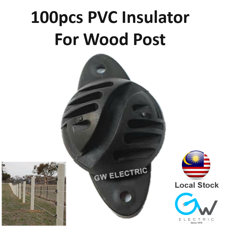 100 Pcs PVC Insulator Two Holes for Electric Fence / Pagar Elektrik ...