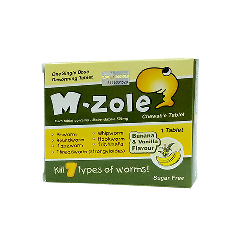 M-ZOLE CHEWABLE TABLET Mebendazole 500mg Deworming Tab 1's | Lazada
