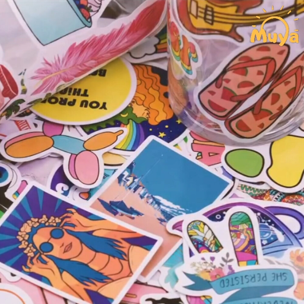 MUYA 3Pcs Random Stickers Waterproof Stickers for Laptop Water Bottle ...