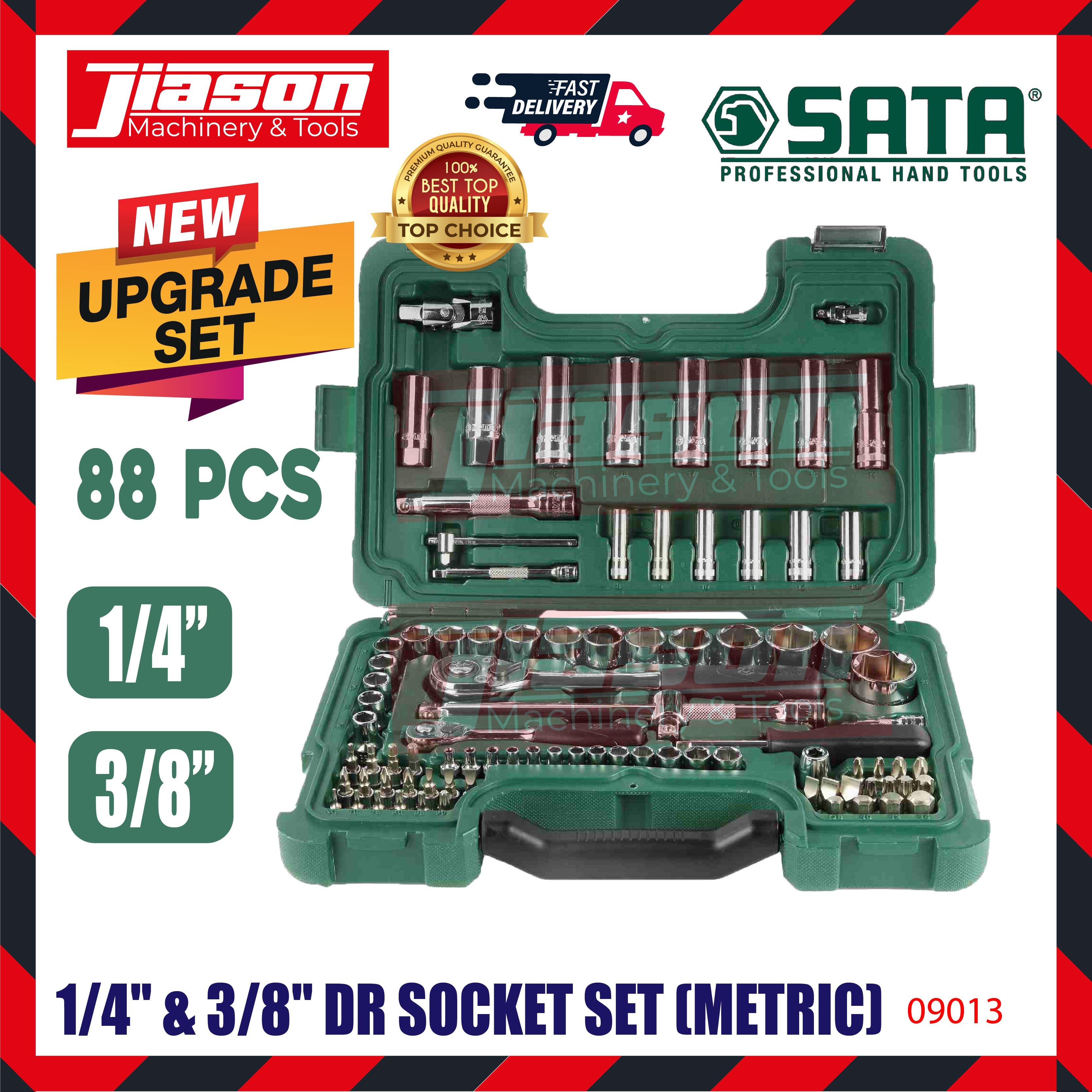 SATA 09013 88pcs 1/4” & 3/8" Dr. Socket Set (Metric) | Lazada