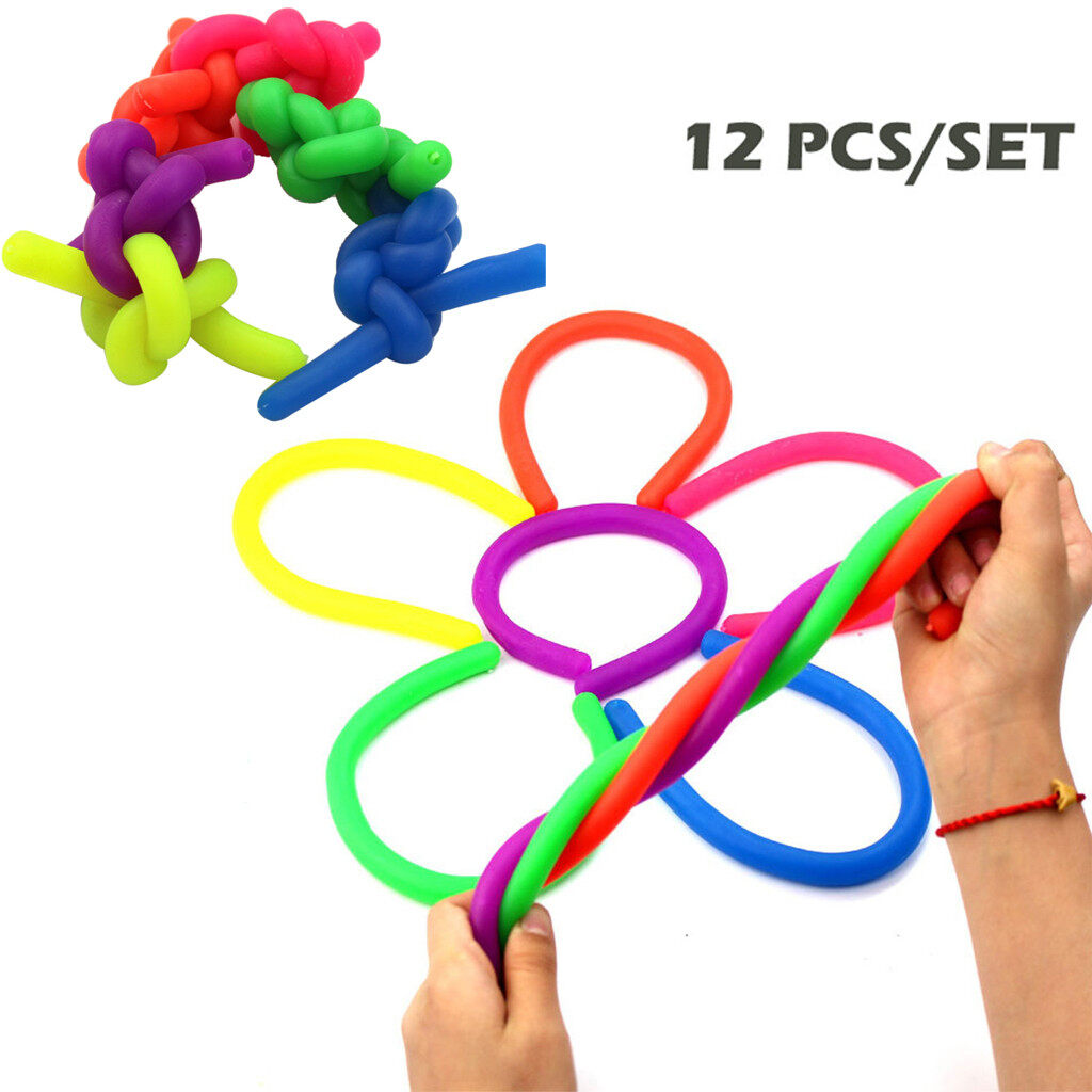 Bnenesmont Stretchy String 12 Pcs/Set Fidget Toys Anti-Anxiety ...