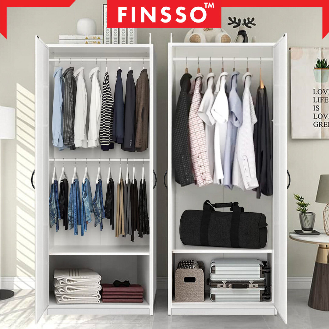 FINSSO : (READY STOCK) 2 Door or 3 Door Wooden Wardrobe / 2 Door ...