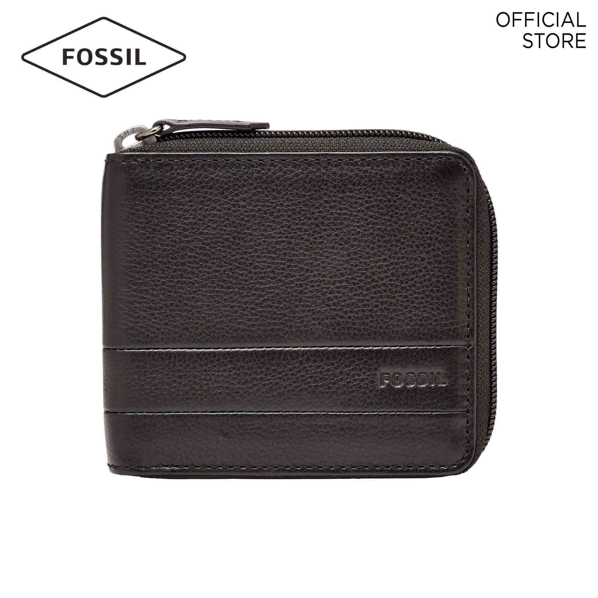 Fossil Lufkin Black Zip Bifold Wallet SML1689001 | Lazada