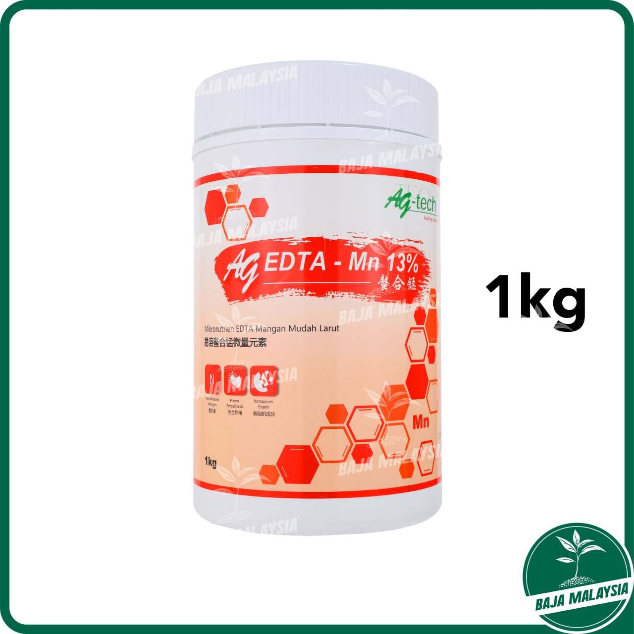 AG-TECH Ag EDTA - MN 13% 1KG Mangan Chelate Manganese Trace Element ...