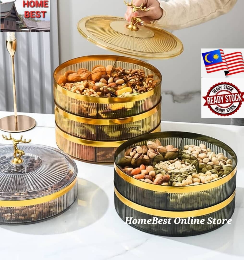 Dried Fruit Candy Biscuit Storage Box Family Snacks Partition Tray ...