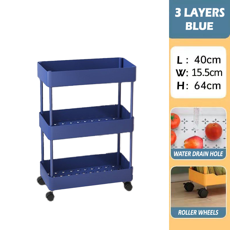 Multipurpose Mini Storage Rack Trolley with Roller wheels | Lazada