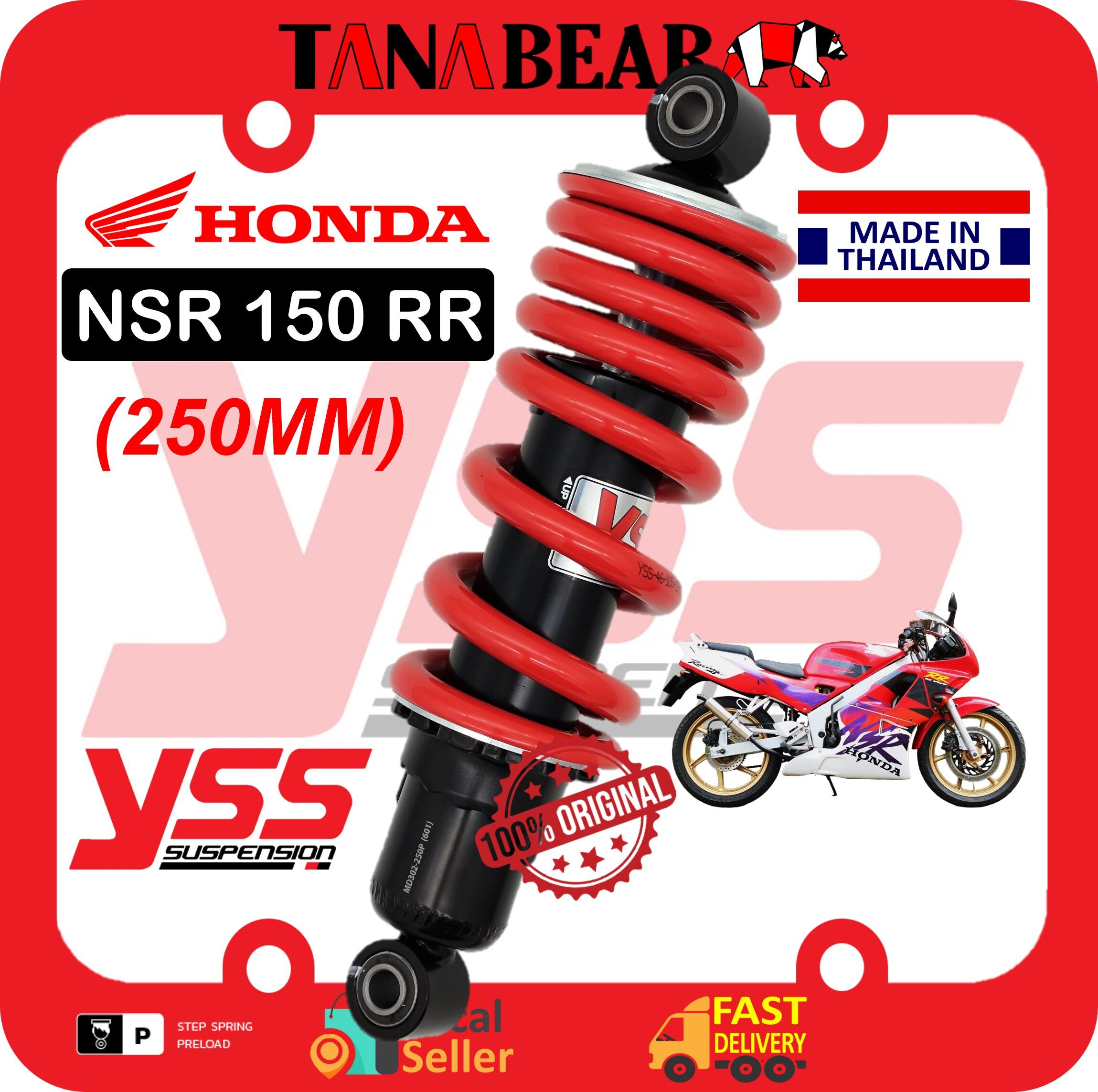 YSS NSR 150 RR (250MM) adjustable absorber monoshock Original, HONDA NSR150 NSRR(Model 1993-1997 ...