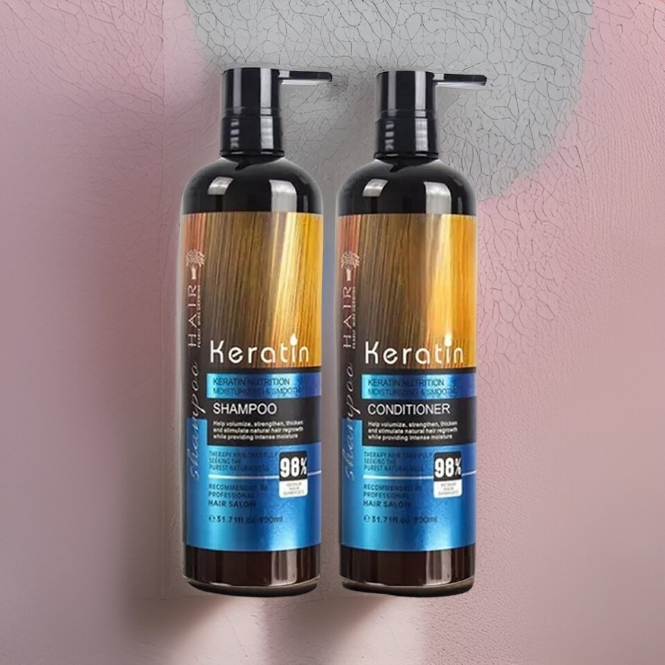 Luxurious SilkenLocks Keratin Smooth Shampoo & Conditioner Set (900ml ...