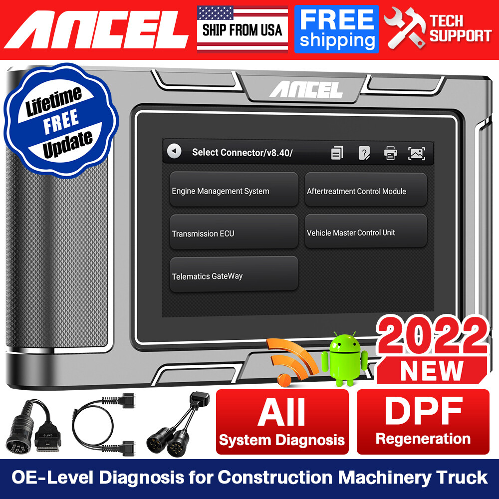 ANCEL HD3600 2 IN1 OBD2 Scanner 24v Duty Heavy Trucks Construction ...