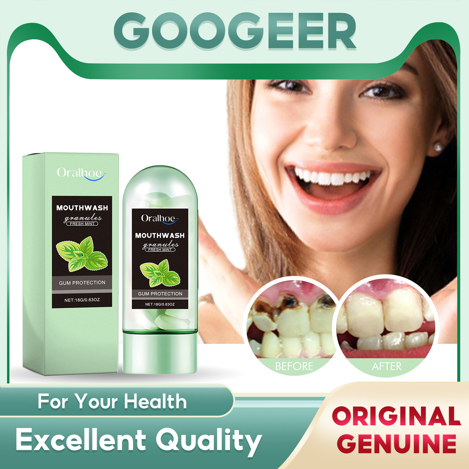 Oralhoe Mouthwash Granules Removes Plaque Stubbom Calculus Restores ...