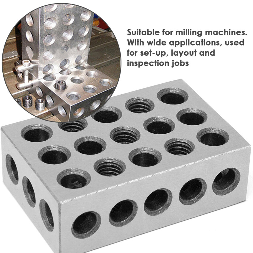 2Pcs 25X50X75Mm Precision Blocks,23 Holes Clamping Blocks Metric,Lathe ...