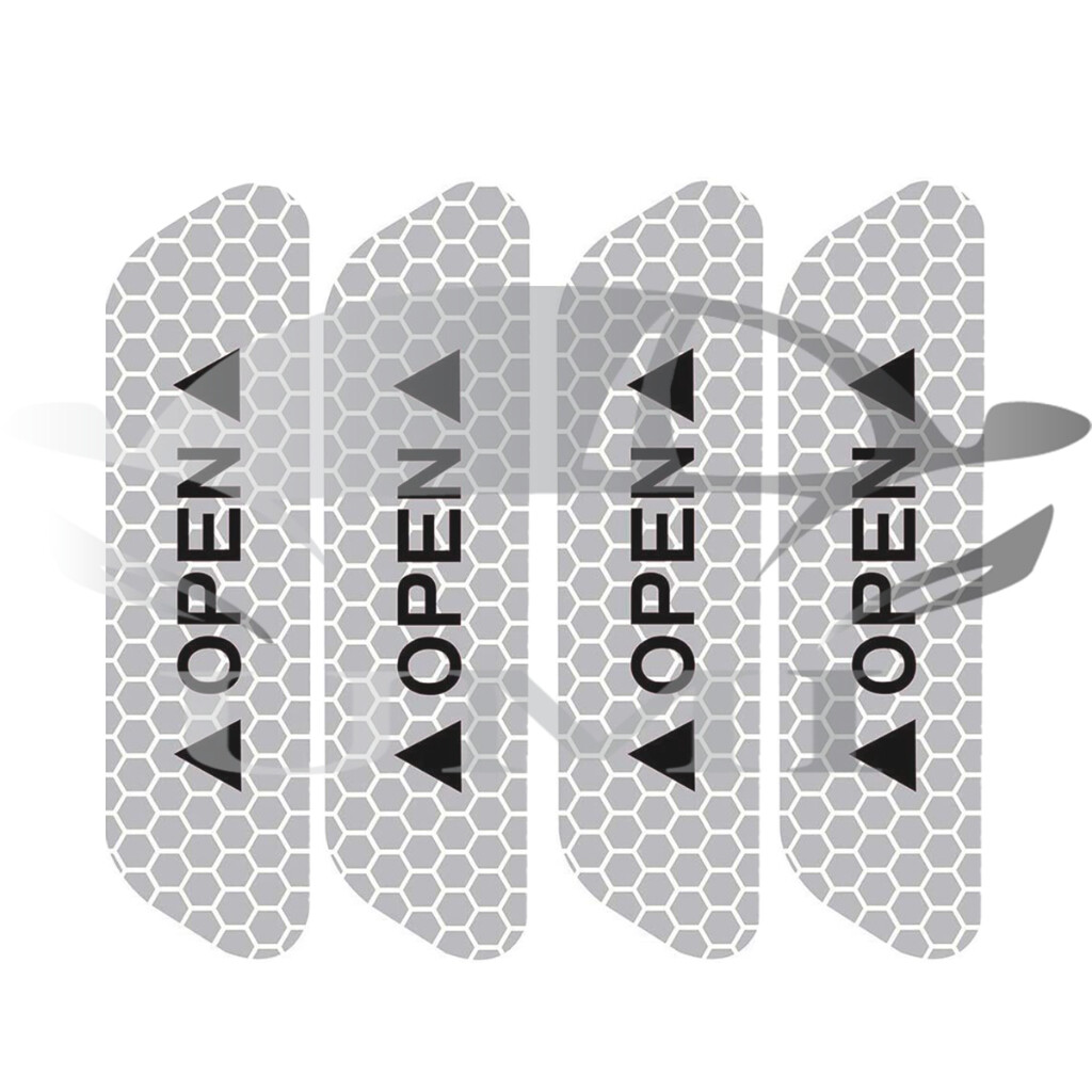4 Pcs Universal Open Reflective Sticker Car Sticker Door Reflector ...