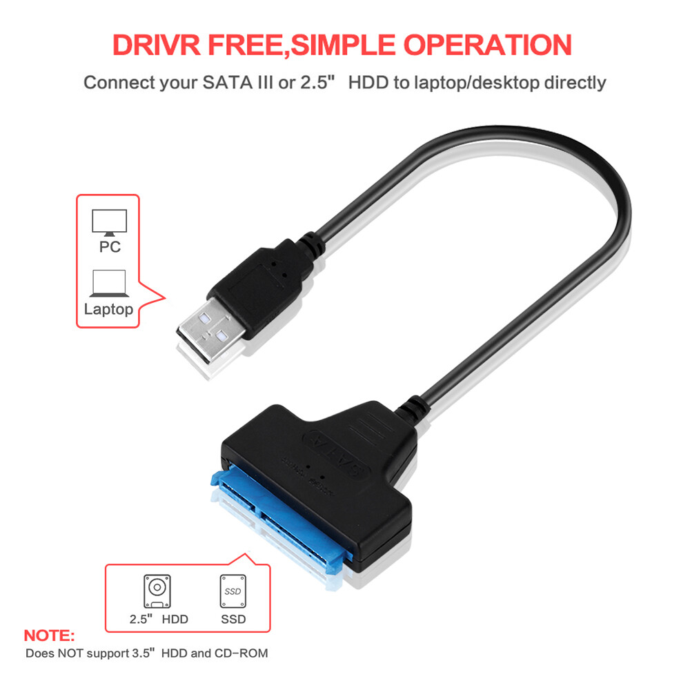 KEBETEME Dây Cáp SATA Sang USB 22 Pin Dây Kết Nối HDD SSD Cho Ổ Đĩa ...