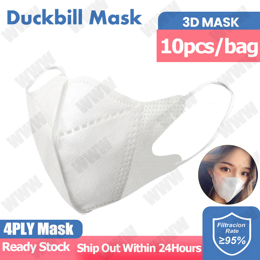 Mask Duckbill mask 3D Disposable Mask Face Mask Headloop non Medical Mask 10pcs Face Mask 4PLY ...